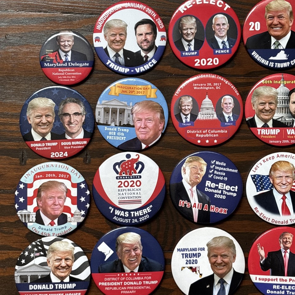 50 Different Donald Trump Buttons Gift Set Dealer Lot 2016 2017 2020 ...