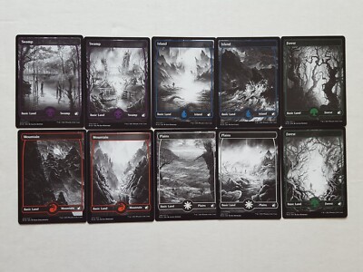 10x FULL ART LANDS - Full set - Midnight Hunt - MTG - Magic the ...