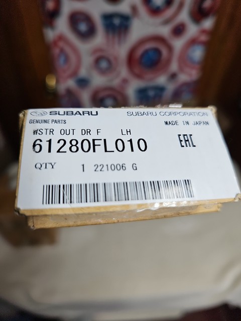 Genuine OEM Subaru 61280FL010 Belt Weather Strip Window Sweep 2017-2019 ...