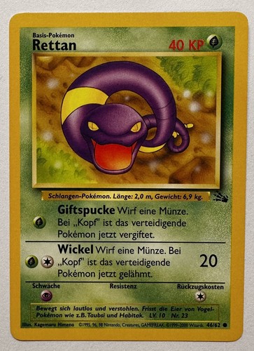 Pokemon Karte TCG Trading Card Game Fossil 46/62 Rettan deutsch | eBay.de