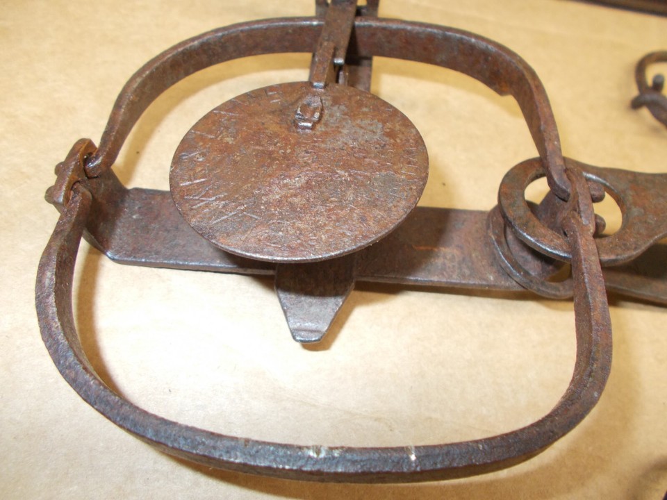 5 Vintage No.1 Single Long Spring traps, 4B&L and 1 Champion all with ...