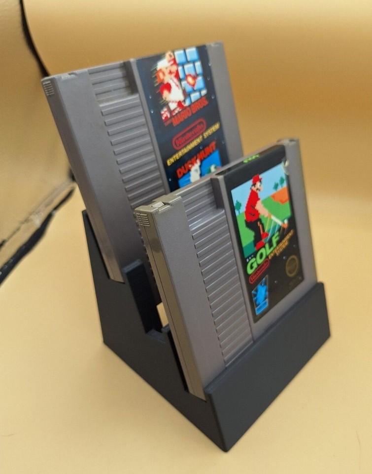 NES Game Cartridge Display Stand Tiered, Holds Up To 5 Carts 3D Printed ...