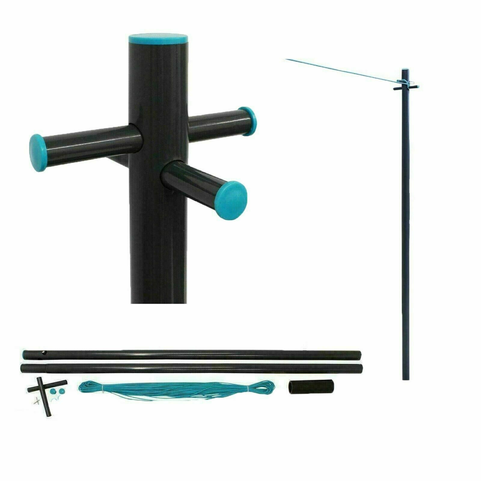 Heavy Duty 2.4m Quality 30m Washing Line Pole Clothes Post Dryer ...