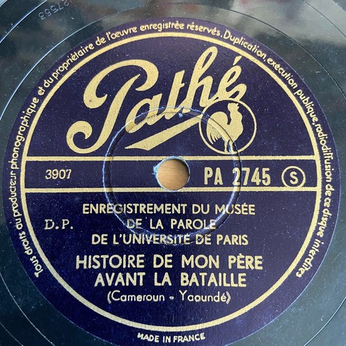 78 French Pathe Spoken Cameroon Histoire de mon Père Musée Parole Paris ...