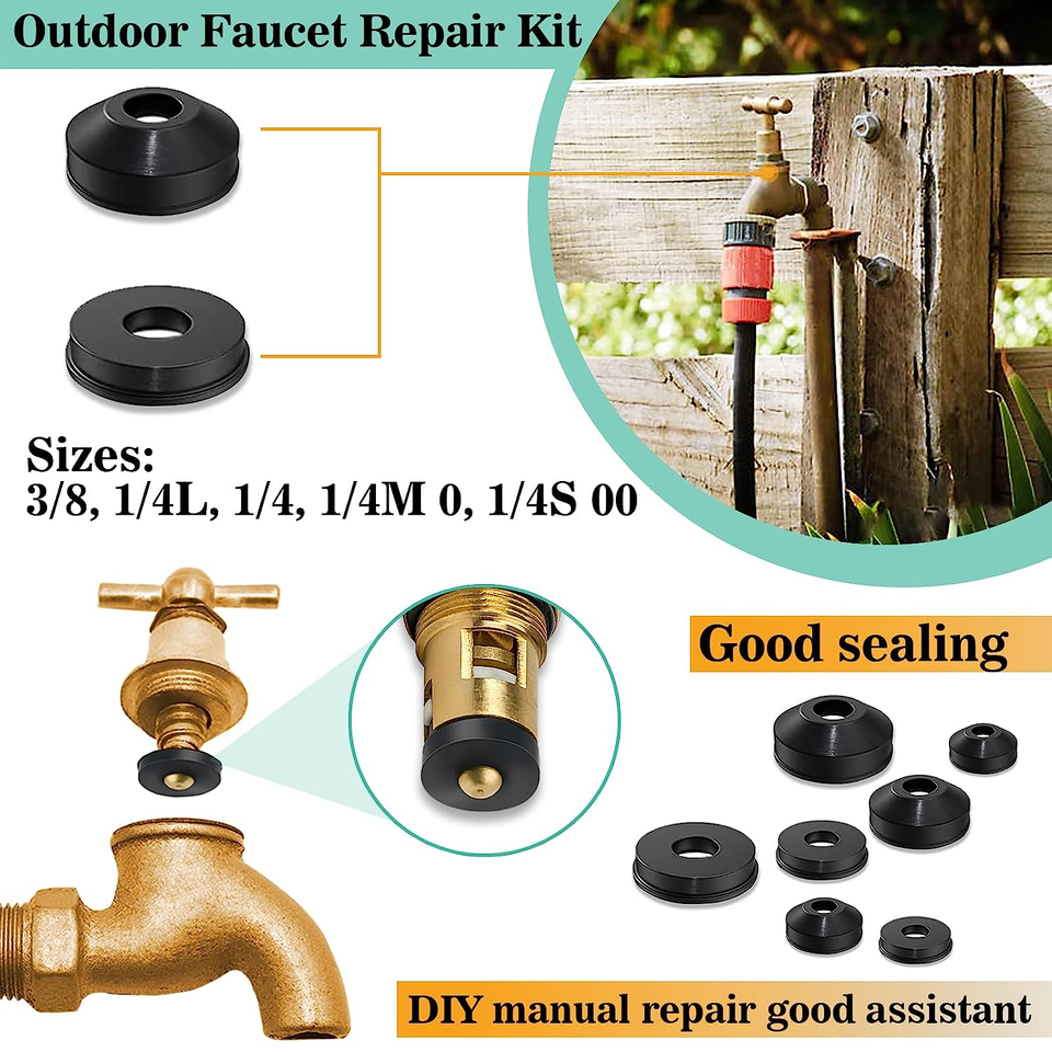 106 PCS Faucet Washer Assortment Kit with Assorted Flat and Beveled ...