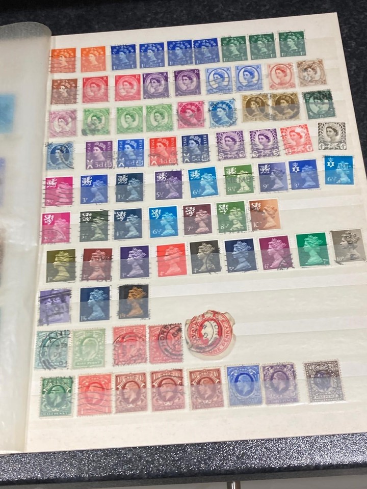 Vintage British stamp album stock book with stamps 1930's onwards | eBay UK