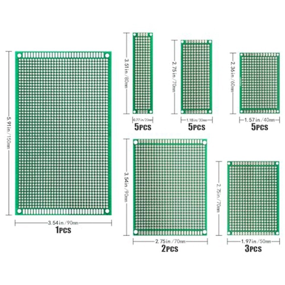 PCB Circuit Board Kit 147 Pieces with Multiple Sizes for Electronic ...