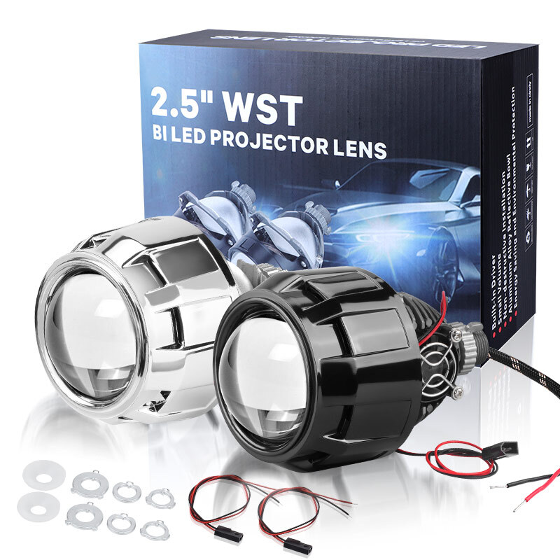 2.5inch Bi LED Projector Lens Car Headlight Hi-Lo Beam Retrofit H4 H7 ...