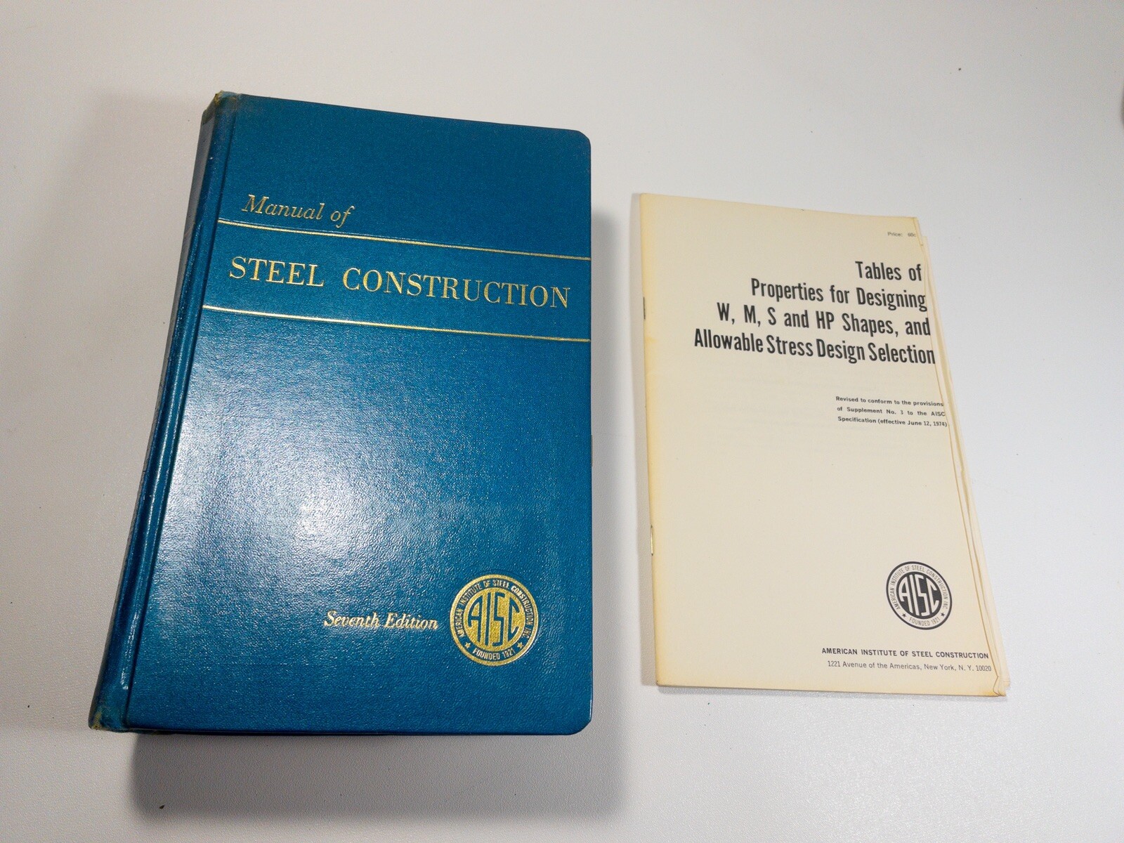 AISC Historic Steel Construction Manual 7th Edition 1st Revised ...