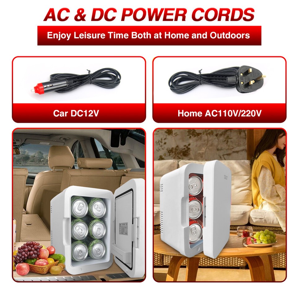 Mini Fridge 8L Portable Table Top Electric Small Cooler Warmer Ice Box ...