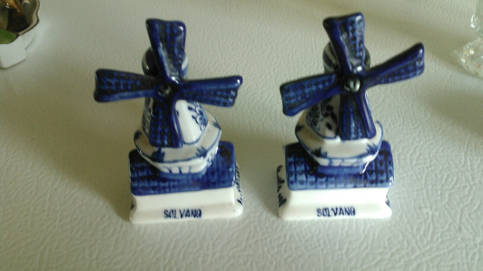 Vintage Blue & White Ceramic solvang Windmill Salt and Pepper Shakers ...