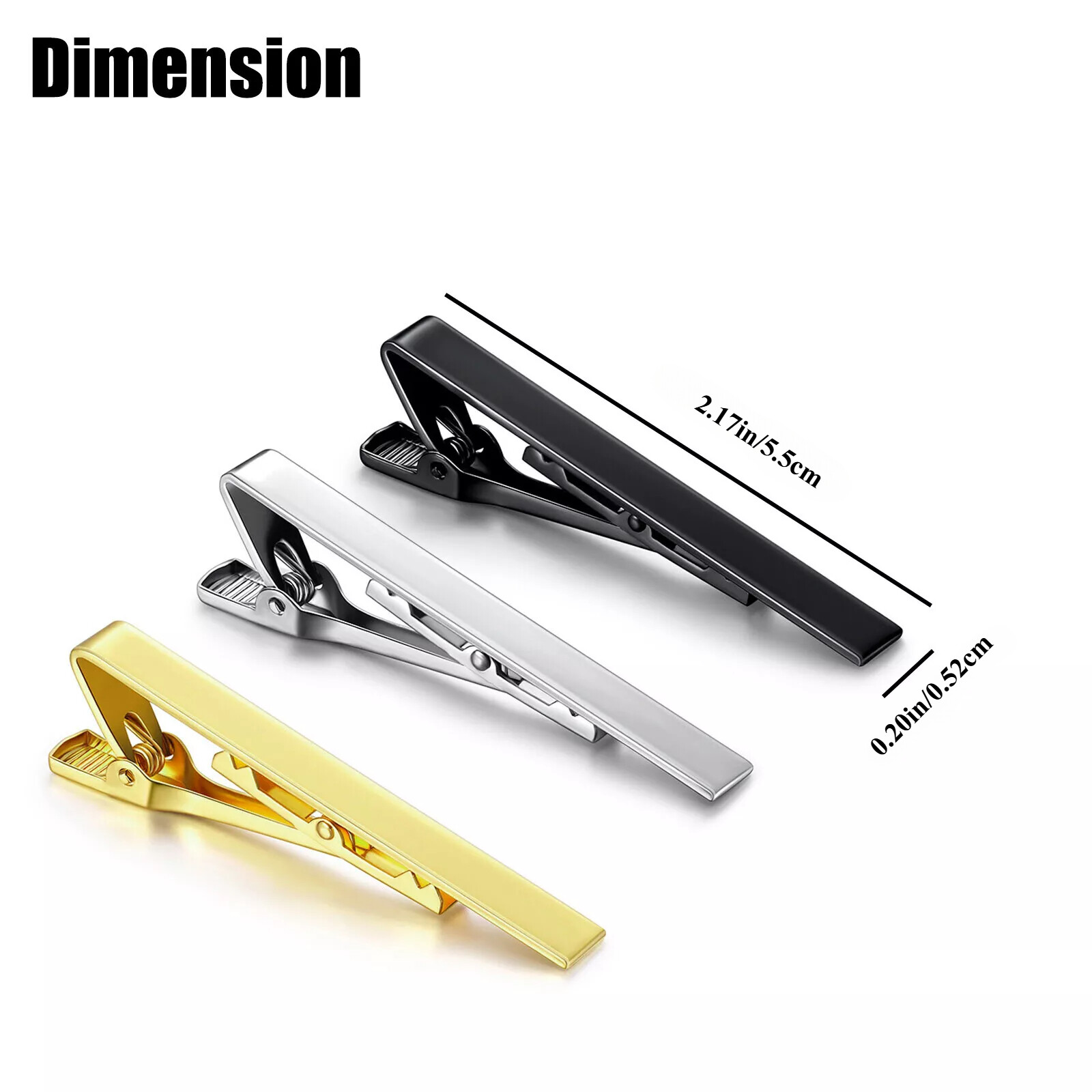 6 Pcs Tie Clips for Men Elegant Metal Necktie Bar Pinch Clasp Wedding ...
