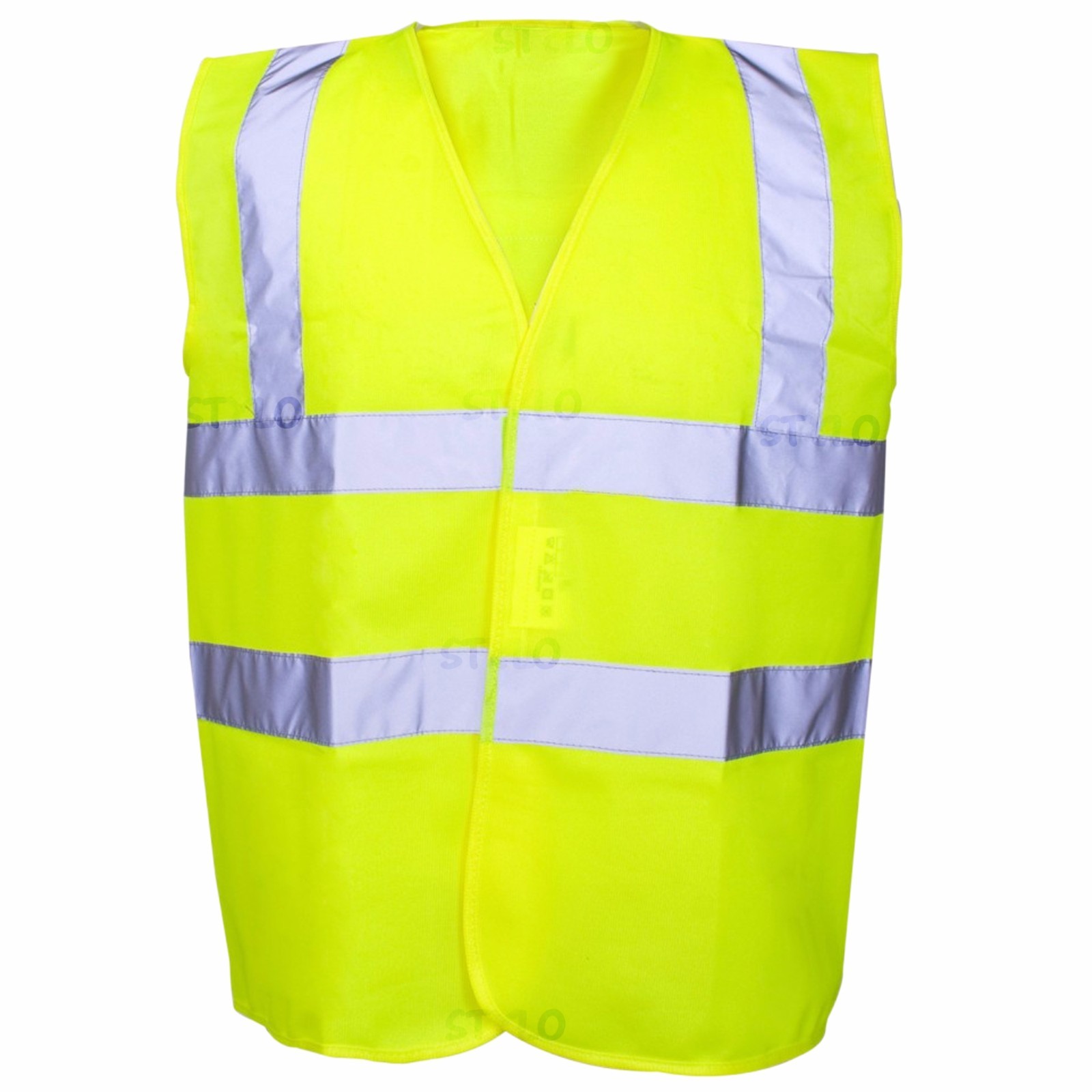 2 PACK HI VIS VIZ VEST HIGH VISIBILITY WORK WAISTCOAT REFLECTIVE SAFETY ...
