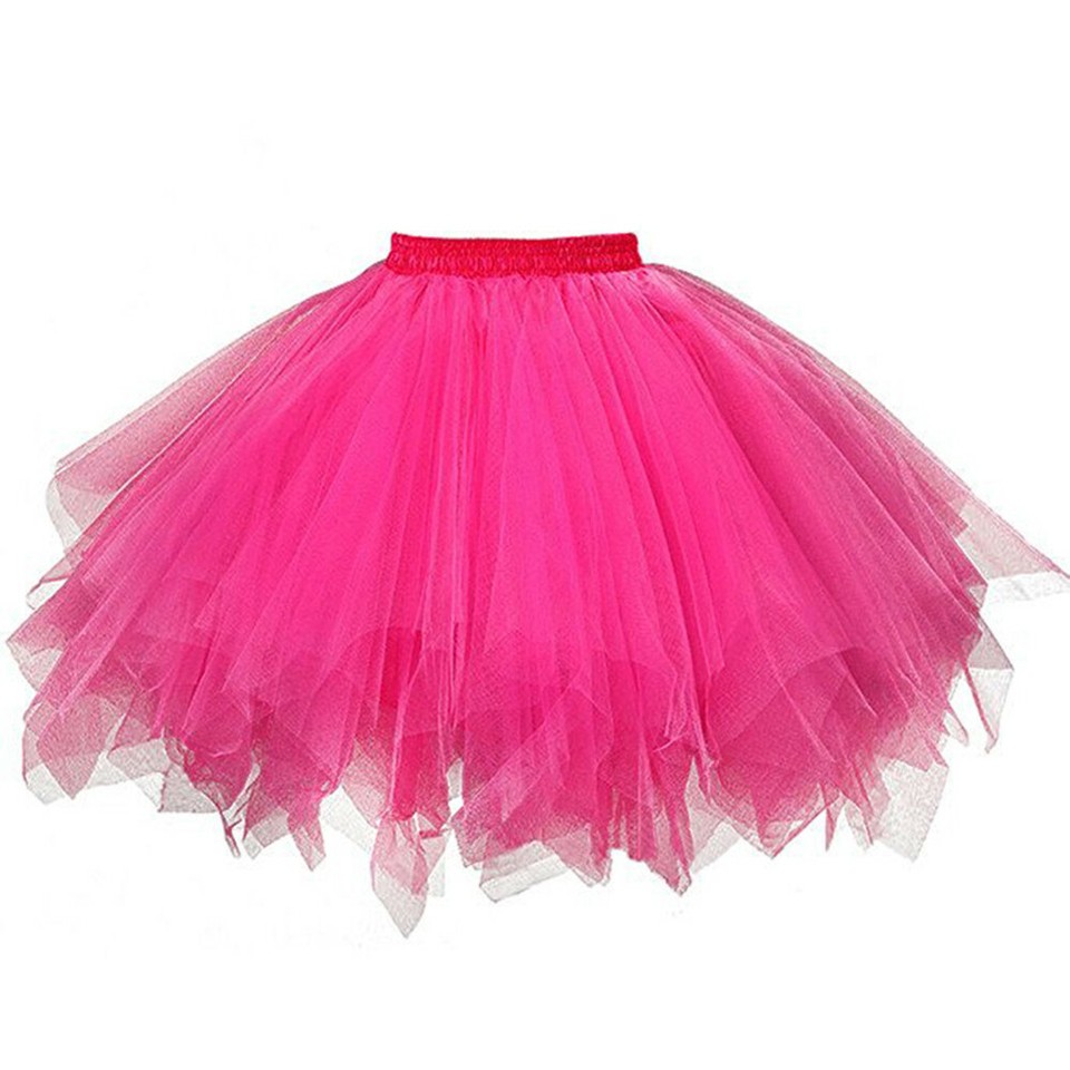 UK Women Adult Lady Tutu Tulle Skirt Fancy Skirt Dress Up Party Dancing ...