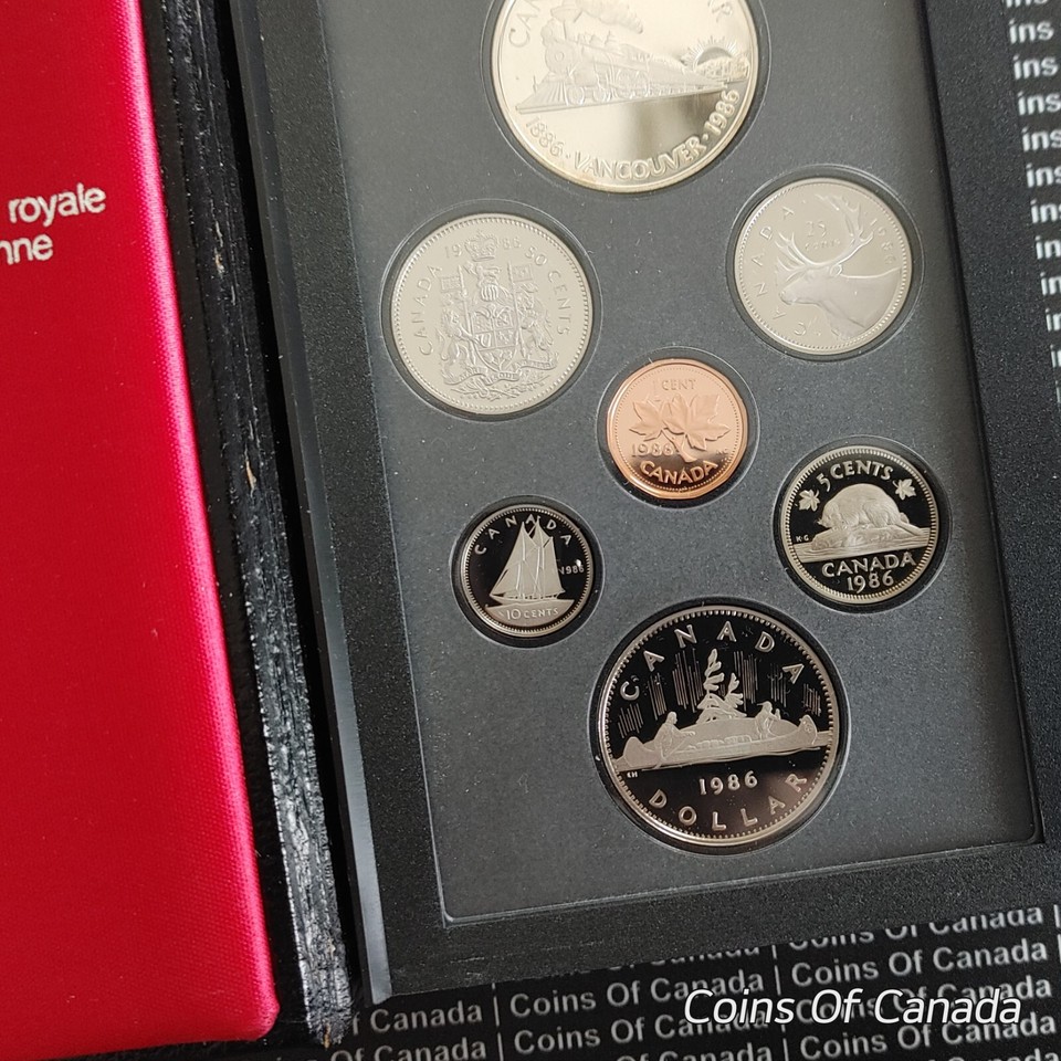 1986 Canada 7 Coin Proof Set - With Special Edition Silver Dollar # ...