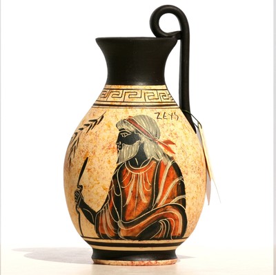 Ceramic Vase Pot black-figure Greek Pottery Painting Greek King God ...