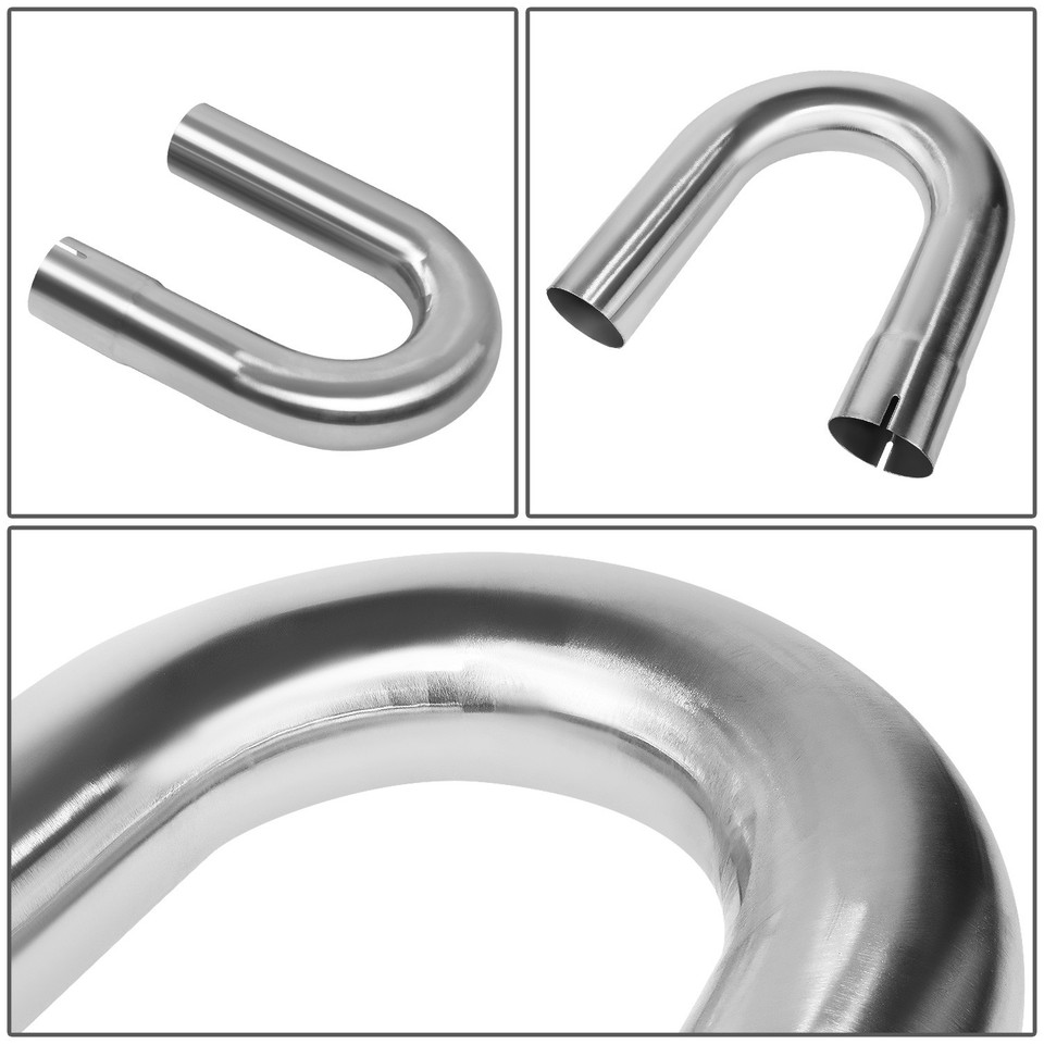 8pcs 45-180 Degree Stainless Steel DIY Exhaust Tubing Pipe Straight U ...