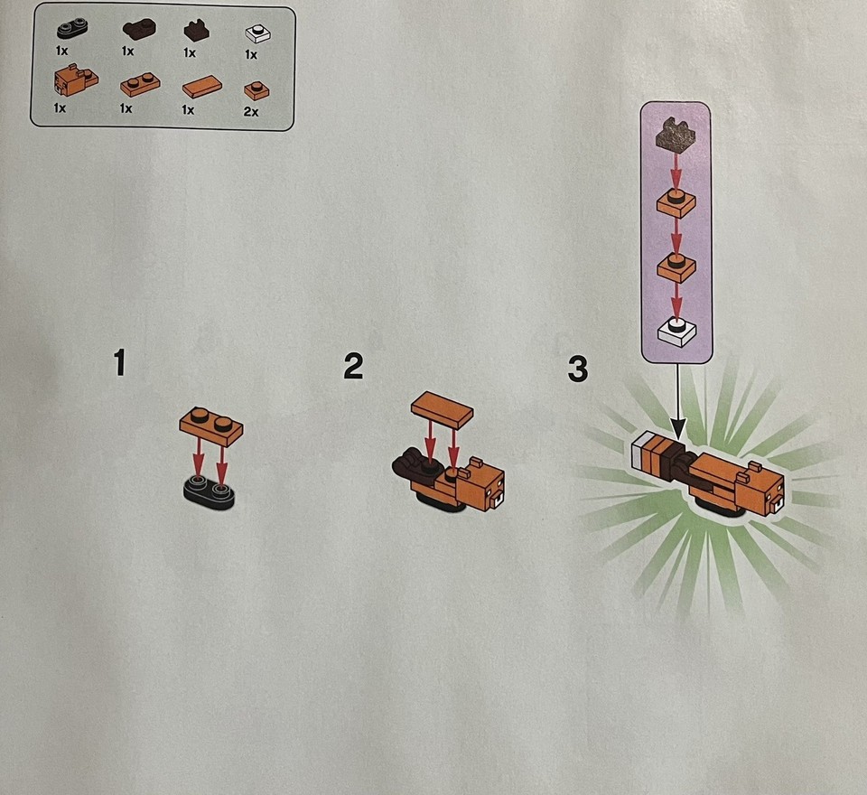 New Lego Minecraft Baby Fox From Set 21178 Item - minefox02 | eBay UK