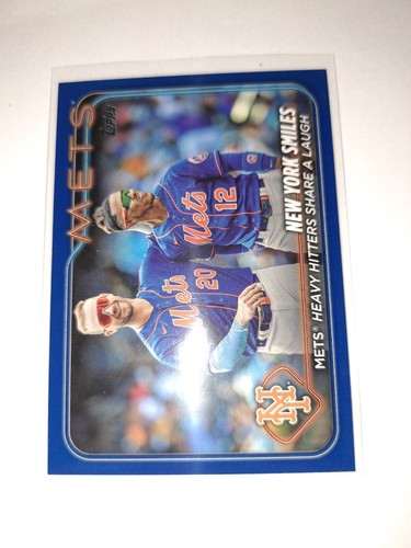 2024 Topps Series 1 New York Smiles: Mets Share a Laugh Royal Blue ...