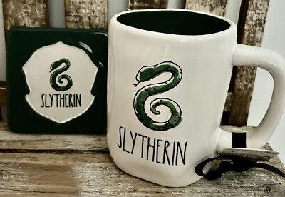 NEW Rae Dunn Harry Potter “SLYTHERIN” Mug & Coaster Hogwarts Halloween ...