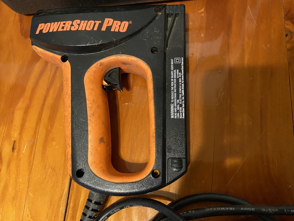 Power Shot Pro 9100 Heavy Duty Electric Staple And Nail Gun + Case | eBay