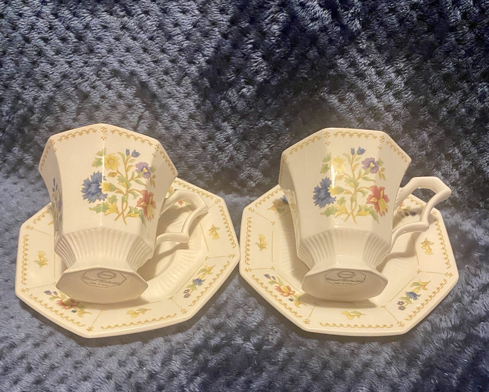 Nikko Classic Collection 2 Footed Cups And 2 Saucers Made In Japan | eBay