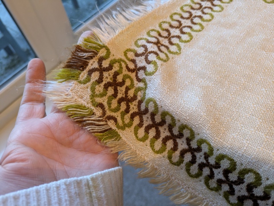 Vintage Woven Tablecloth 48 X 49 Inch | eBay UK