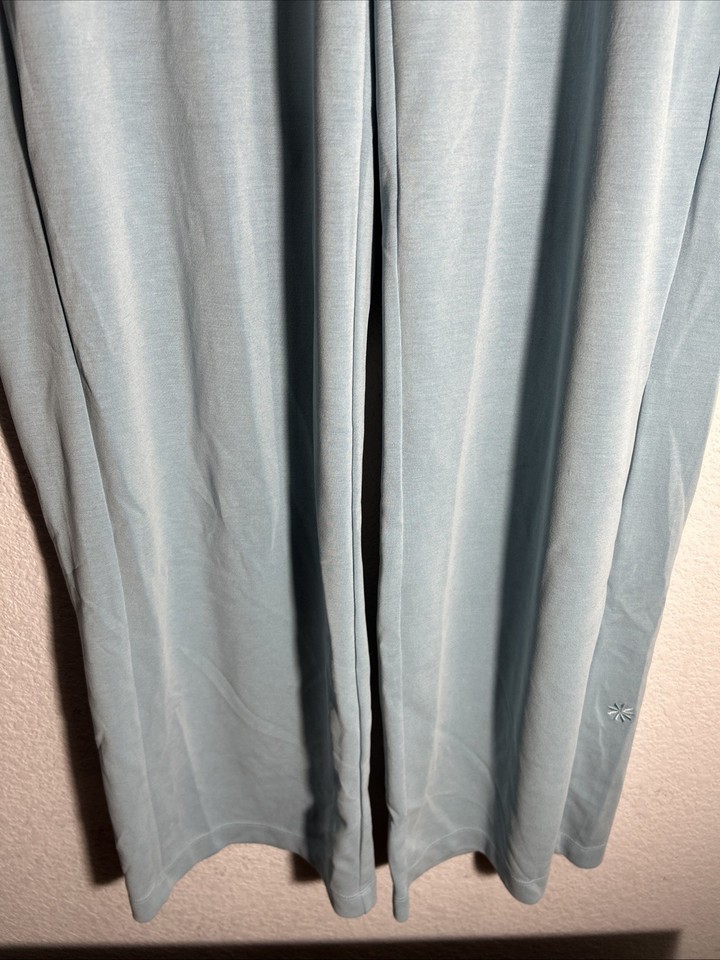 ATHLETA Seasoft Mid Rise Straight Pant Medium Tall Blue Coastal Wide ...