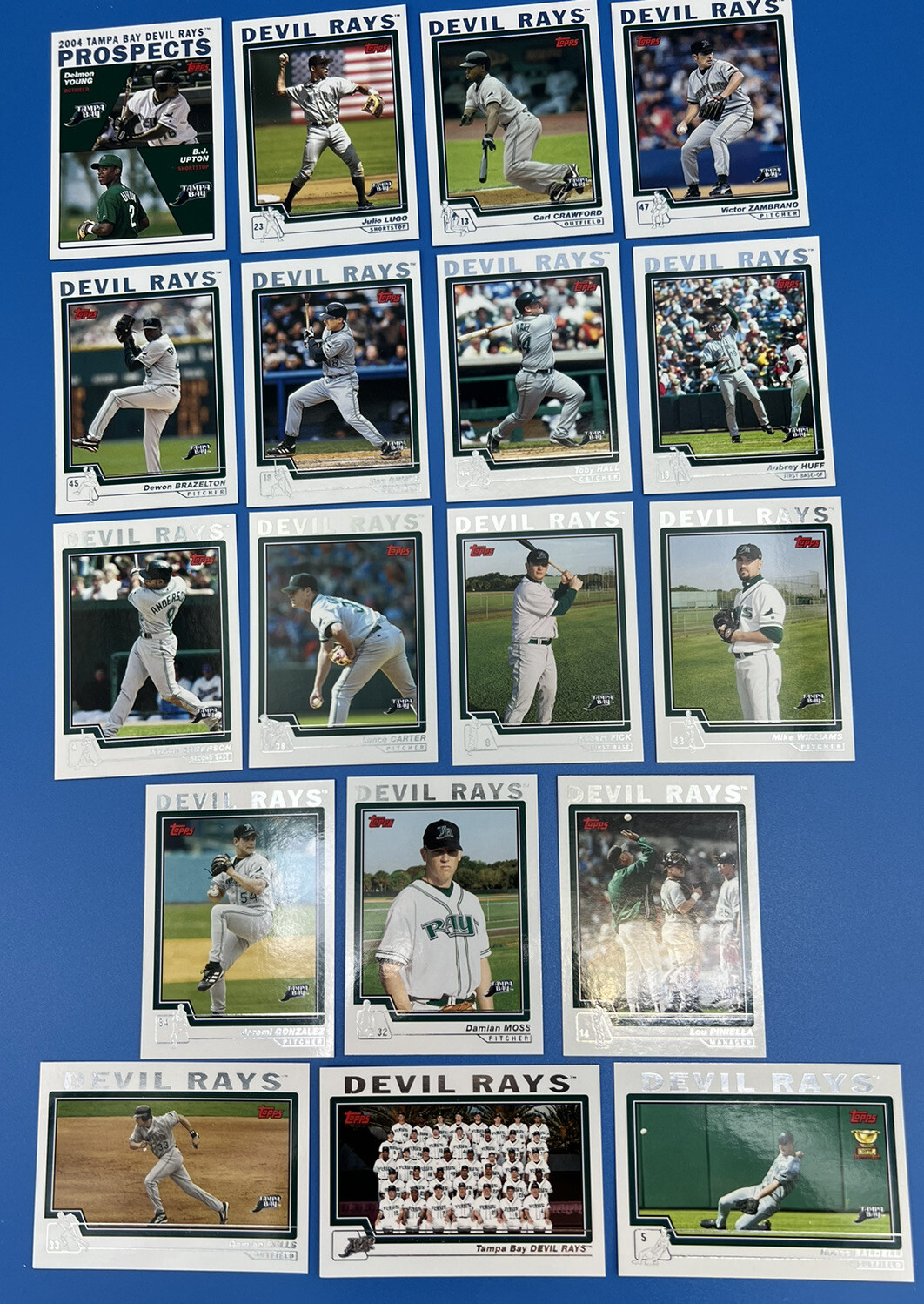 2004 Topps Tampa Bay Devil Rays Team Set (18 cards) Baldelli Huff ...