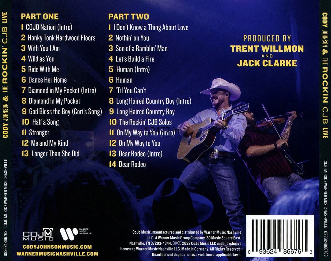 CODY JOHNSON - CODY JOHNSON & THE ROCKIN CJB LIVE NEW CD 93624866763| eBay