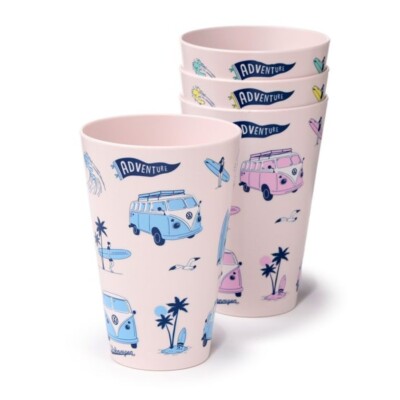 Licensed Volkswagen VW T1 Camper Bus Set of 4 Picnic Cups 450ml | eBay UK