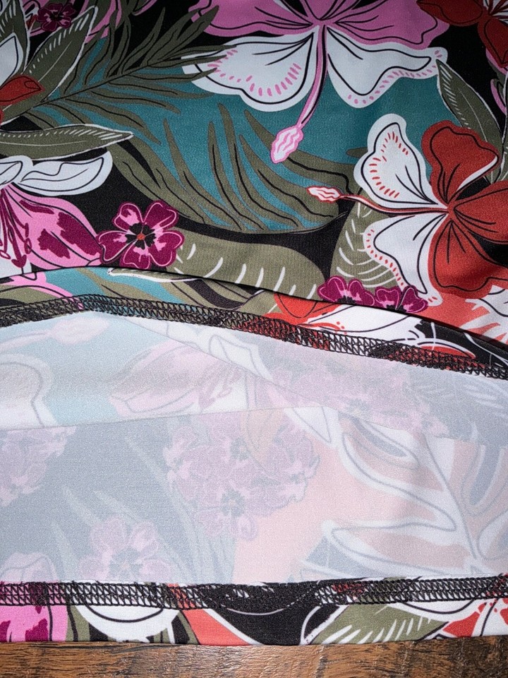 Roxy Tropical Floral Pink Sun Protection UPF 50+ Long Sleeve Tee Shirt ...