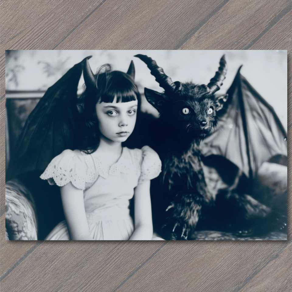 13x19" Girl Monster Weird Creepy Imaginary Friend Nightmare Scary ...