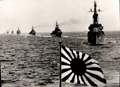 LG75 Original Photo JAPANESE FLAG CONVOY OF JAPAN NAVY WARSHIPS JDS ...