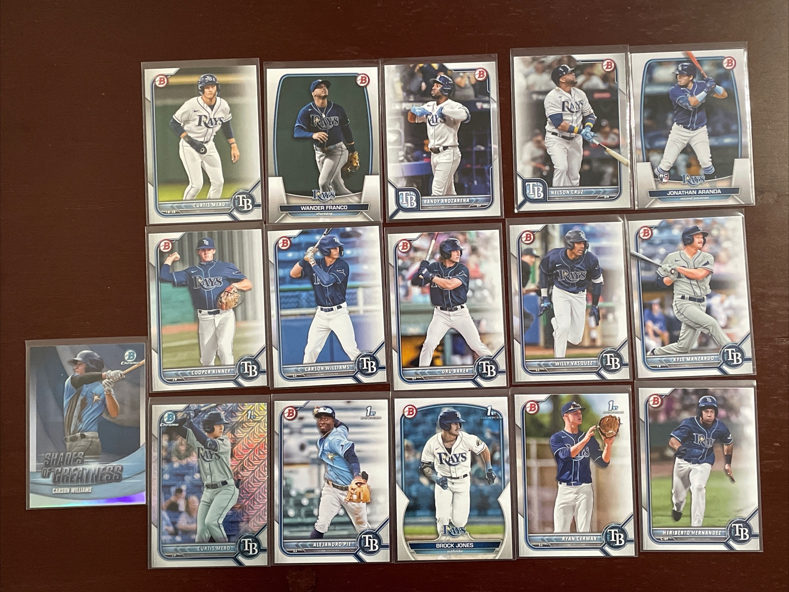 2021-23 Bowman Tampa Bay Rays Team Set 1st Bowman Prospects Rookies ...
