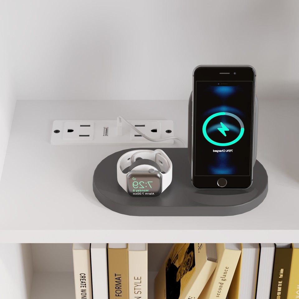 Wood Open Display Bookcase with USB Power Outlet Storage Cabinet ...