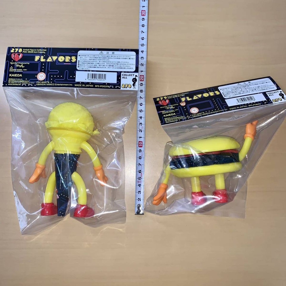 2 Piece Set KAIEDA PAC MAN Pac Man Burger Ice Cream Sofubi sofvi dune FLAVORS Fl | eBay
