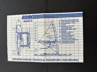 Vintage 1983 GI Joe ARAH MANTA WINDSURFER Instructions Blueprints ...