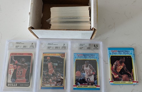 '88-'89 Fleer Basketball, 132 Card Set + 11 Sticker Set - Jordan BGS 7. ...