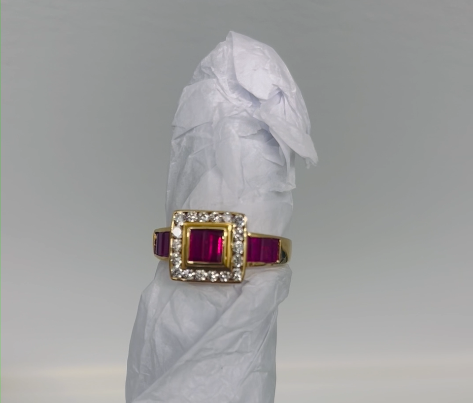 Le Vian 18k Yellow Gold Ruby & Diamond Ring 1 CT (RUBY) .33 CT ...