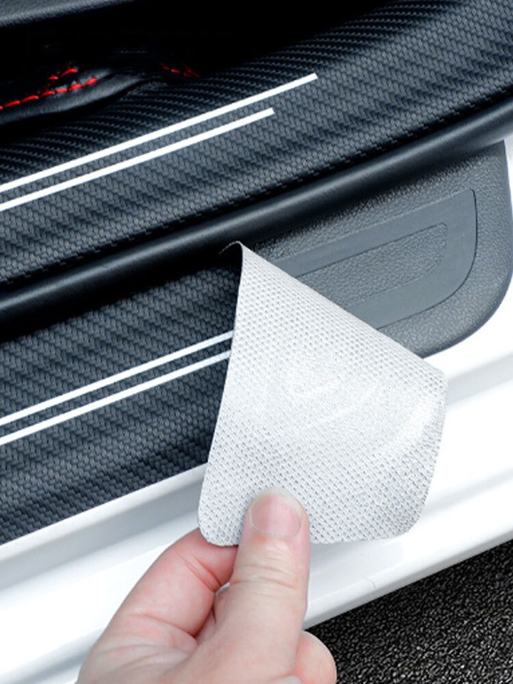 4Pcs Car Door Plate Sill Scuff Guard Sticker Anti-Scratch Protector ...