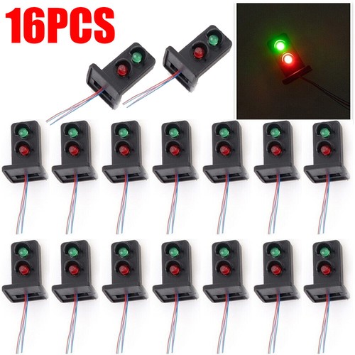 16PCS Model Train Signal Lights OO HO scale Railroad LED signal Lamp ...