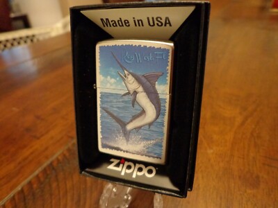 KEY WEST FL BLUE MARLIN SAILFISH FISH ZIPPO LIGHTER MINT IN BOX | eBay