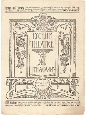 Lyceum Theatre Program Ithaca NY January 13, 1906 Frank Deshon in The ...