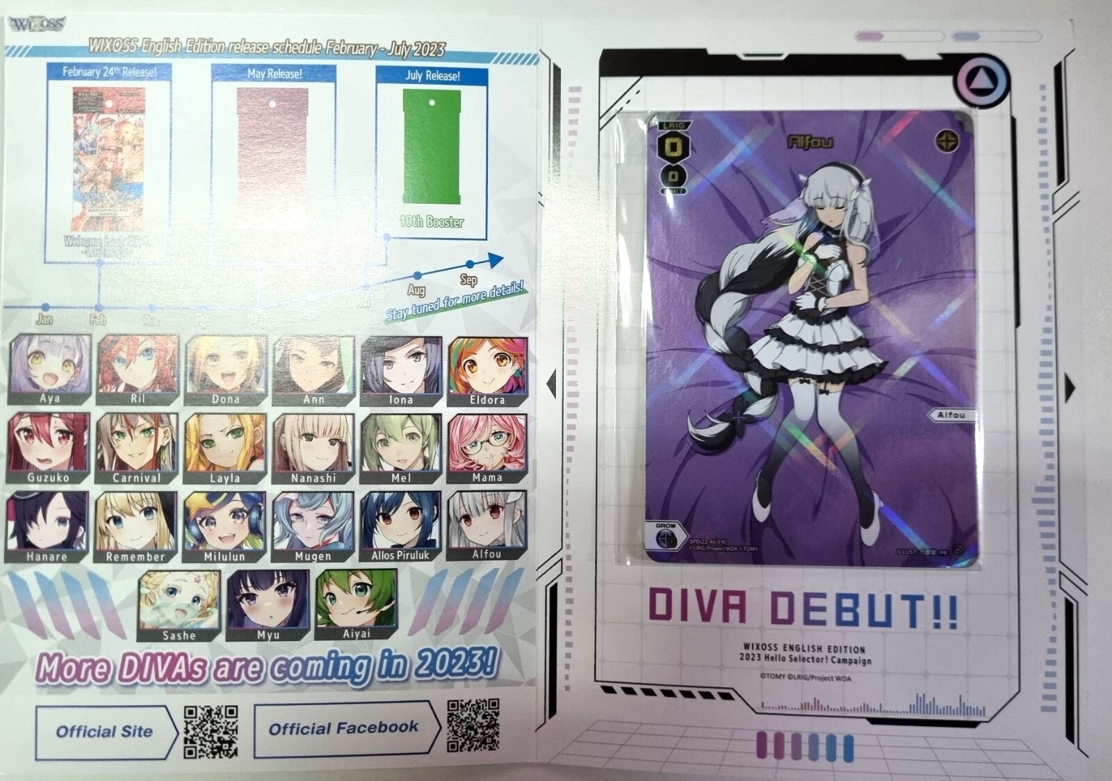 English Wixoss Alfou Promo Cards (PR) SPDi22-46[EN] LRIG Alfou DIVA ...