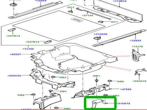 LAND ROVER LUGGAGE RAIL SUPPORT BRACKET RANGE ROVER 13 SPORT 14 RH OEM ...
