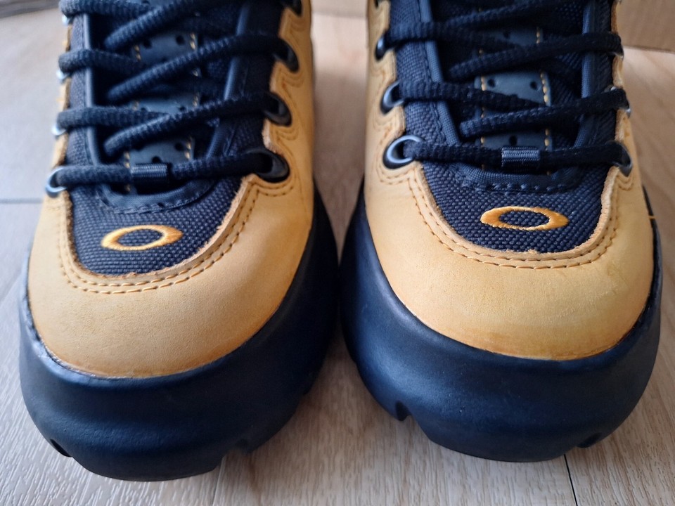 Oakley Nail VTG 90s Y2K Leather Skull Crossbones Boots Chopsaw Size M6 ...
