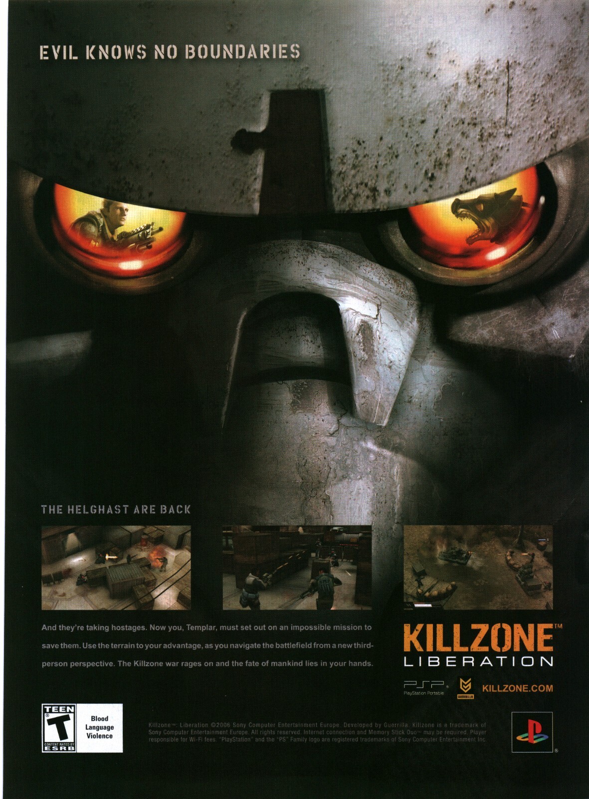 2006 PRINT AD -KILLZONE LIBERATION PSP GAME AD -EVIL KNOWS NO ...