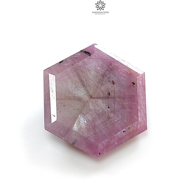 14.70cts Natural Raspberry Ruby Gemstone Hexagon Normal Cut Trapiche 19 ...