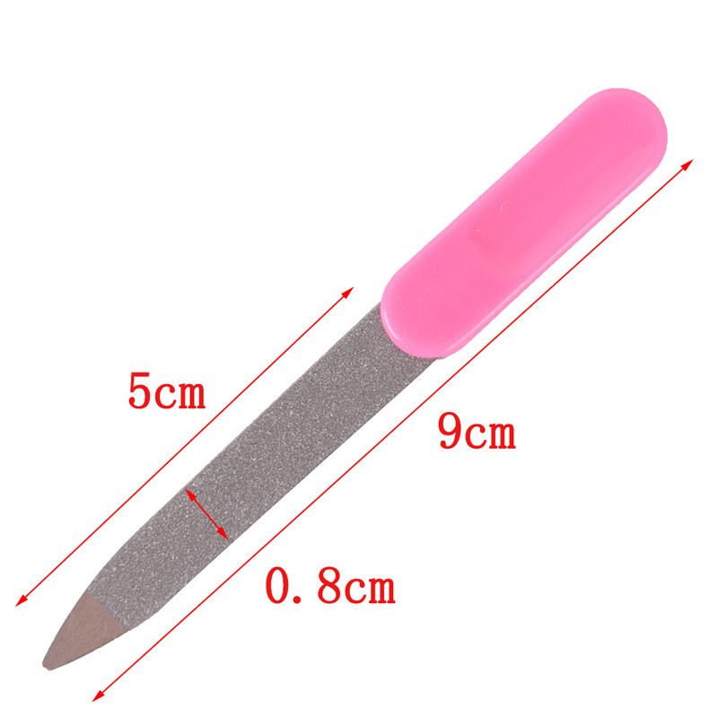 5pcs Plastic Handle Metal Double Sided Nail Files Manicure Pedicure ...
